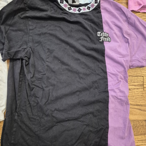 Teddy Fresh | Shirts | Teddy Fresh Black And Purple Short Sleeve Tees ...